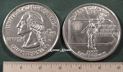 Big 3" Metal Replica of 1999 Issue Pennsylvania State Quarter ...