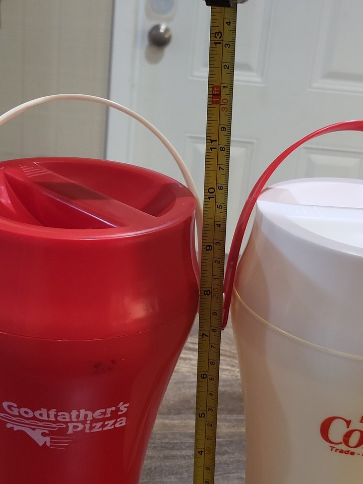 Vintage Coca Cola Godfather's Pizza Travel Mug Pitcher White Plastic ...