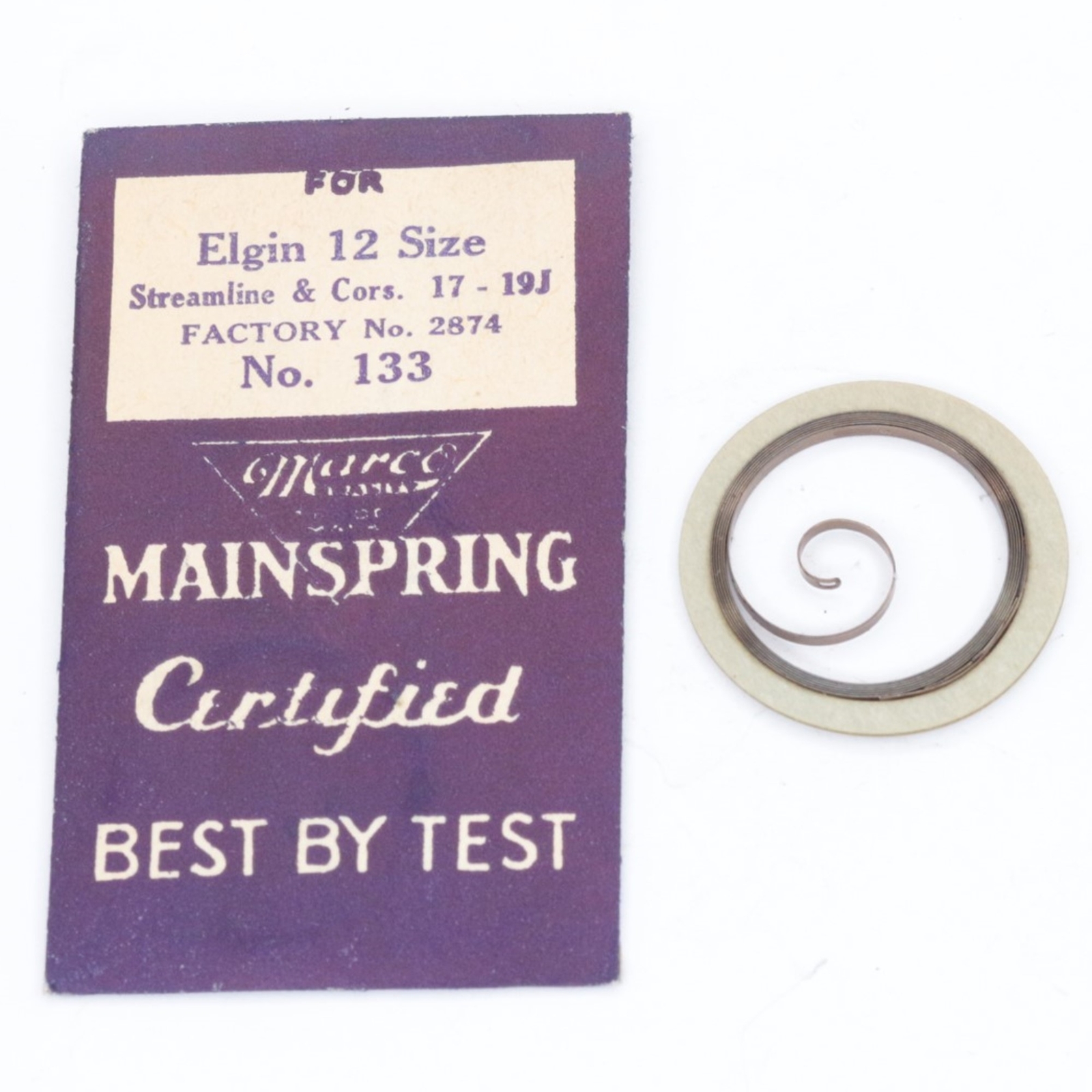 Elgin Pocket Watch Mainspring 12 Size - Part No. 2874 - MX1462 | eBay
