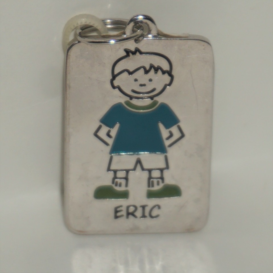 Kids Name Tag Ganz Charms ID Zipper Pulls Silver Key Ring Boys Girls ...
