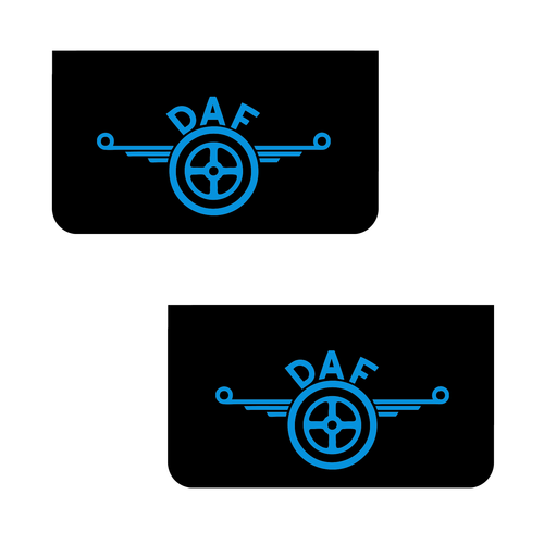 DAF Lorry HGV Rear Mudflaps 36x64 cm Smooth Black PVC Mud Flaps Light ...