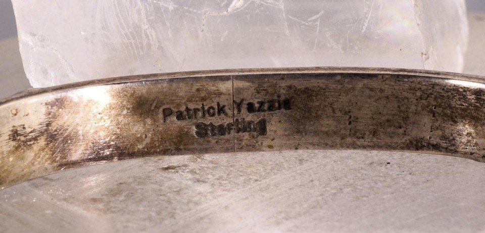 Patrick Yazzie Signed Sterling Silver Turquoise Cuff Bracelet | eBay