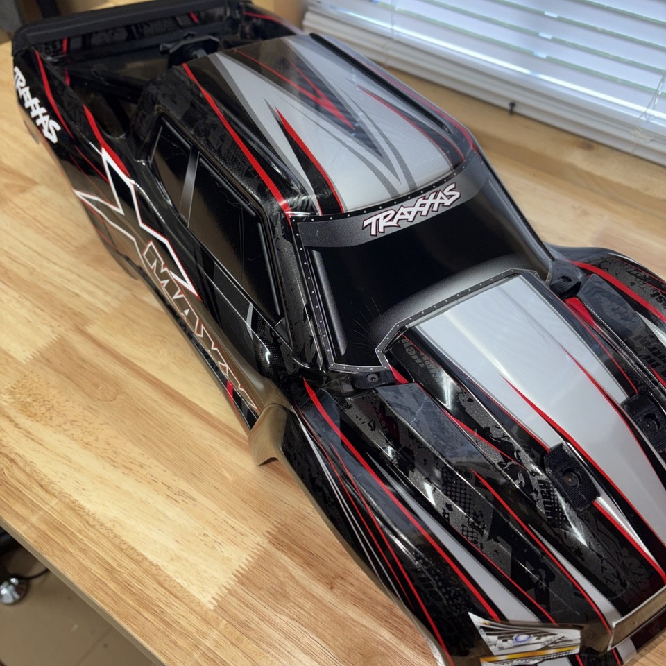 Traxxas XMaxx 6s/8s Basher Body Black /Red Factory Painted Used No ...