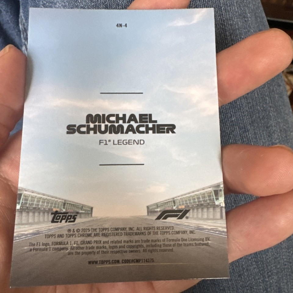 2025 Formula Q Topps Chrome 4 & More Michael Schumacher Refractor #4N-4 ...