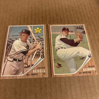 1962 Topps Frank Baumann #161 & Howie Bedell #76 Vintage Baseball Cards ...