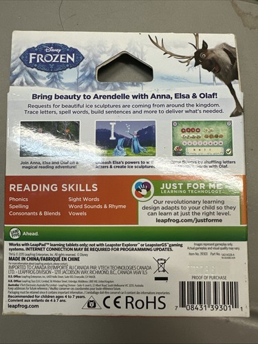 LeapFrog Disney Frozen Reading Game for LeapPad Brand New 798257015433 ...