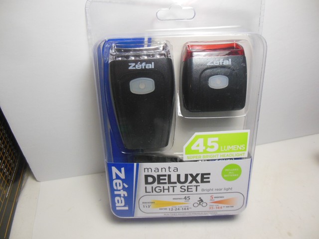 Zefal Manta Deluxe Bike Light Set 2pc 45 Lumens- for sale online | eBay
