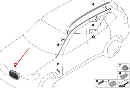 NEW BMW X3 G01 FRONT LEFT RADIATOR GRILLE 51137464931 ORIGINAL | eBay
