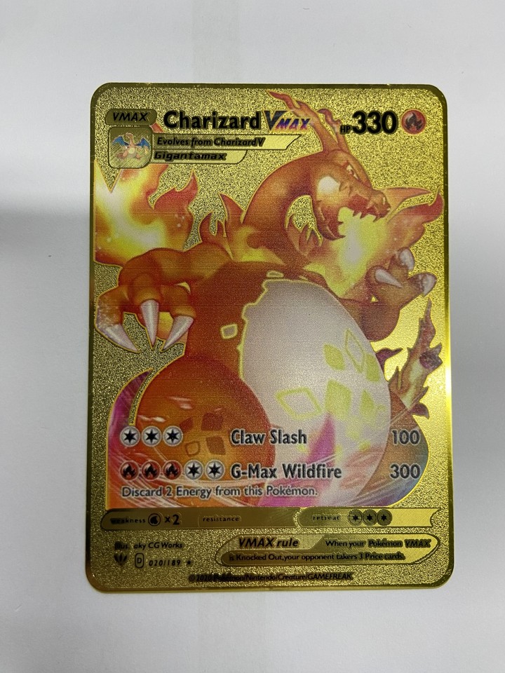 Charizard VMAX Gold Metal Pokémon Card-Collectible Gift Display！COOL ...