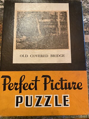 Vintage Perfect Picture Puzzle The Old Stone Bridge Farm Red Barn ...