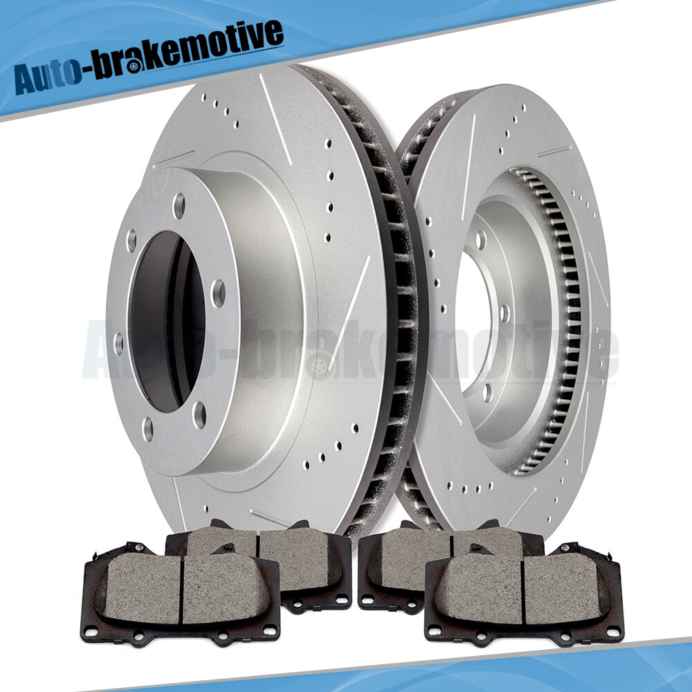 319MM FRONT DRILLED DISC ROTOR + BRAKE PADS FOR TOYOTA TACOMA FJ ...