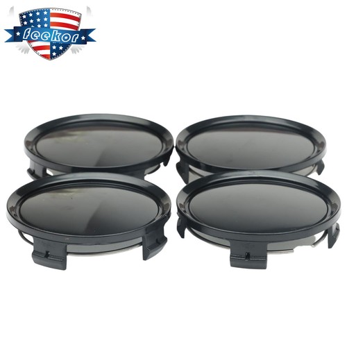 4x Black 75mm Dia 4 Clips Wheel Tyre Center Hub Caps Cover for Car Auto ...