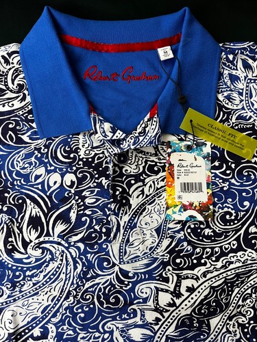 Robert Graham HULSE Paisley Polo Medium Short Sleeve NWT $118 Classic ...