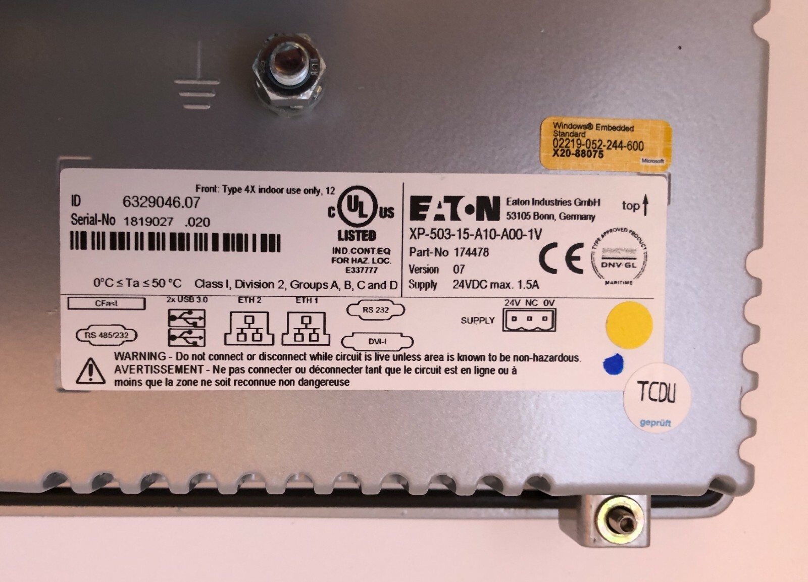 EATON 15.6" Panel XCP XP-503-15-A10-A00-1V | eBay