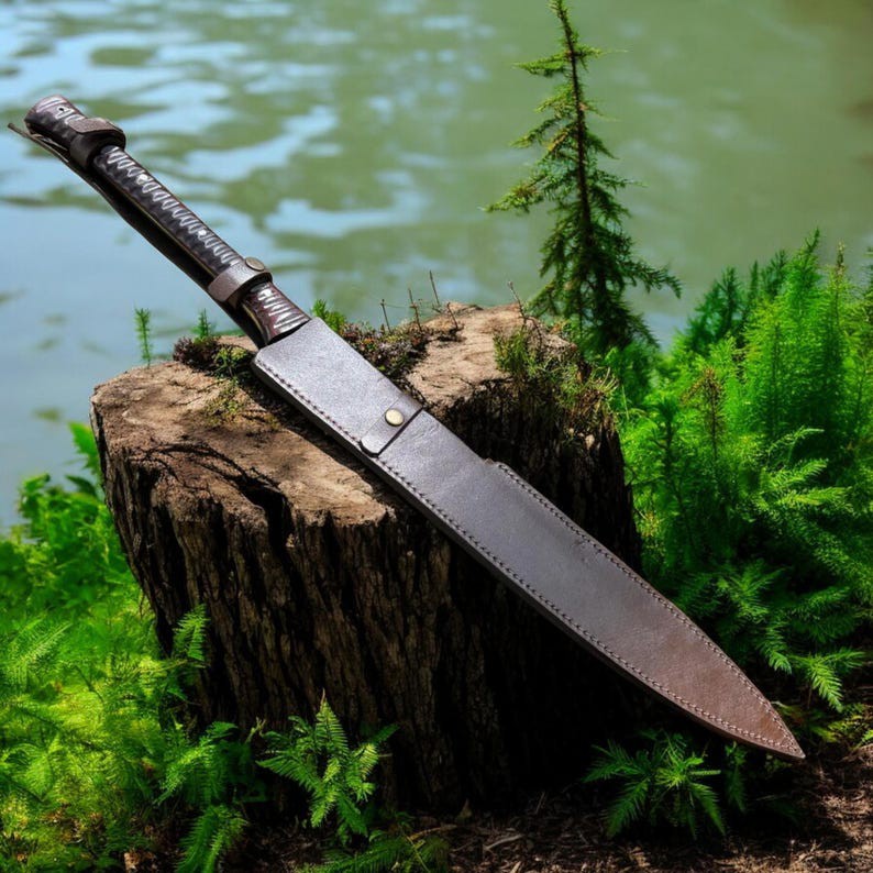 Custom Handmade Carbon Steel Blade Tactical Machete Sword| Hunting ...