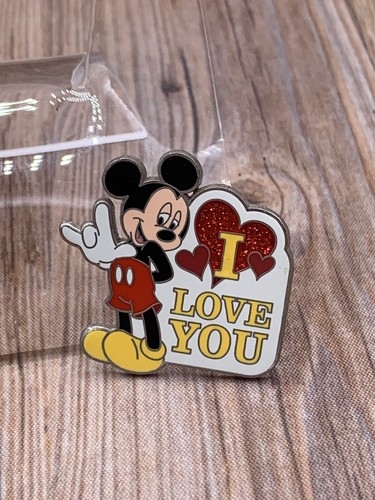 Disney Pin 96743 Mickey Mouse Sign language I Love You ASL glitter ...