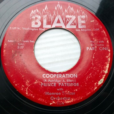 PRINCE PATRIDGE 45 COOPERATION b/w pt 2 BLAZE original press on vg ...