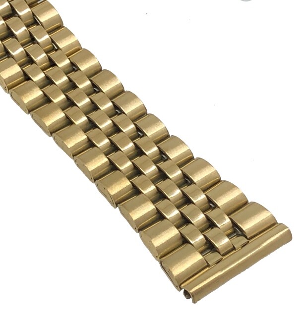Jubilee Stainless Steel Gold Tone 5 Link Metal Bracelet Watch Strap ...