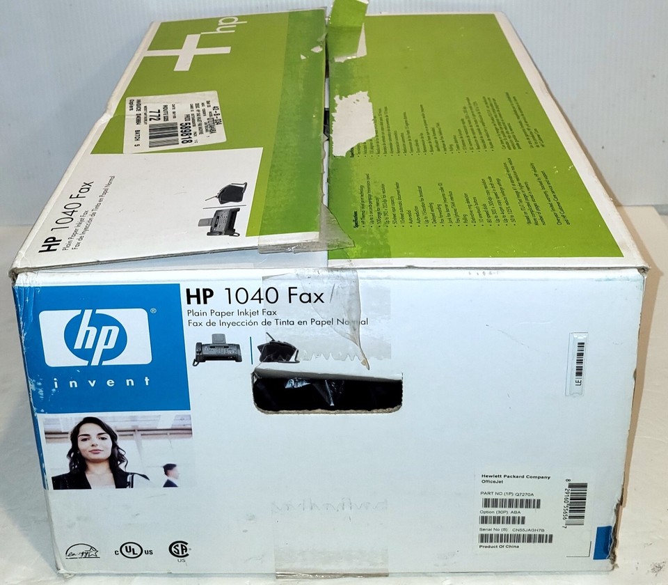 (NEW OPEN BOX!) HP 1040 Inkjet Fax Machine with Built-In Telephone/Scan ...