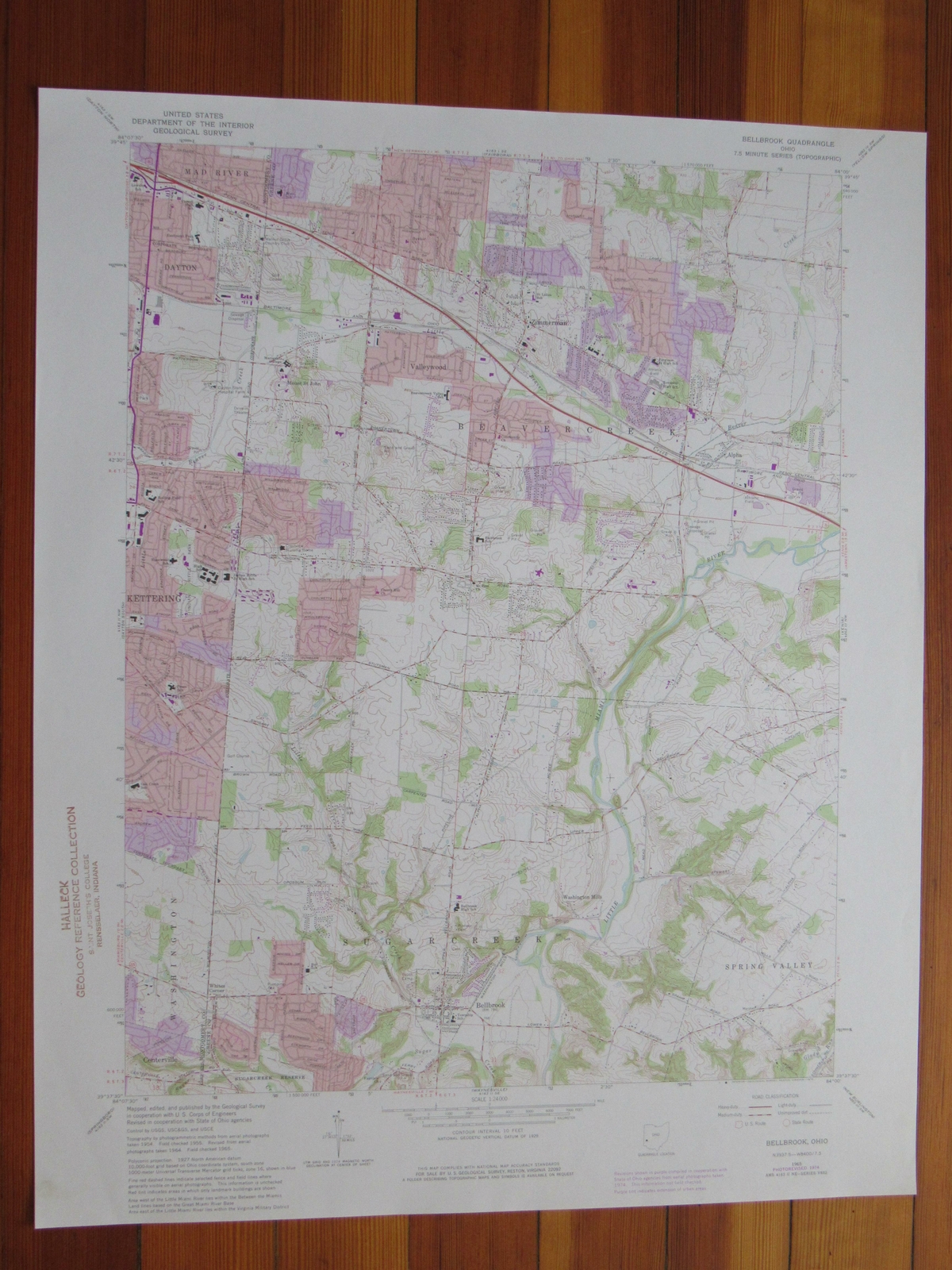 Bellbrook Ohio 1976 Original Vintage USGS Topo Map | eBay