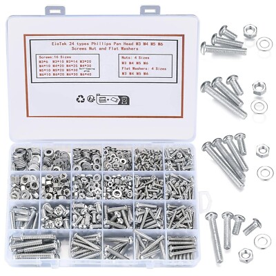1080 Pcs Screws Bolts and Nuts Assortment Kit, Metric Machine Screws ...