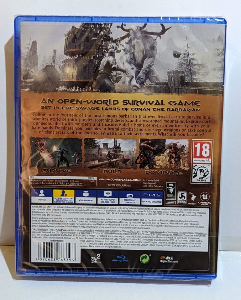 CONAN EXILES PS4 New Sealed UK PAL Version Game Sony PlayStation 4 ...