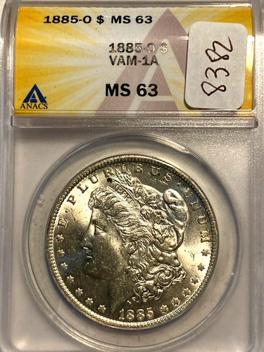 #A8382,ANAC Morgan 1885 O MS 63 Seldom Seen Vam 1A | eBay