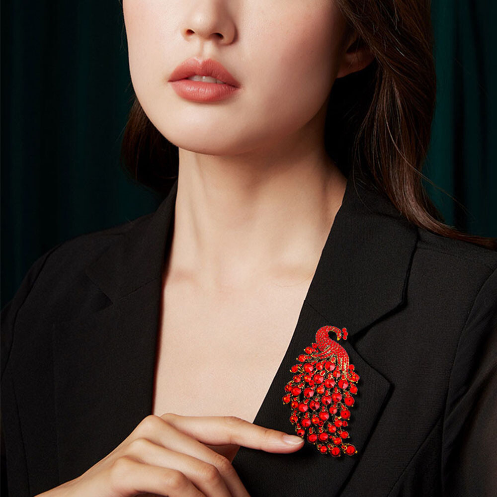 Clothes Accessories Corsage Women Brooches Peacock Brooches Rhinestone ...