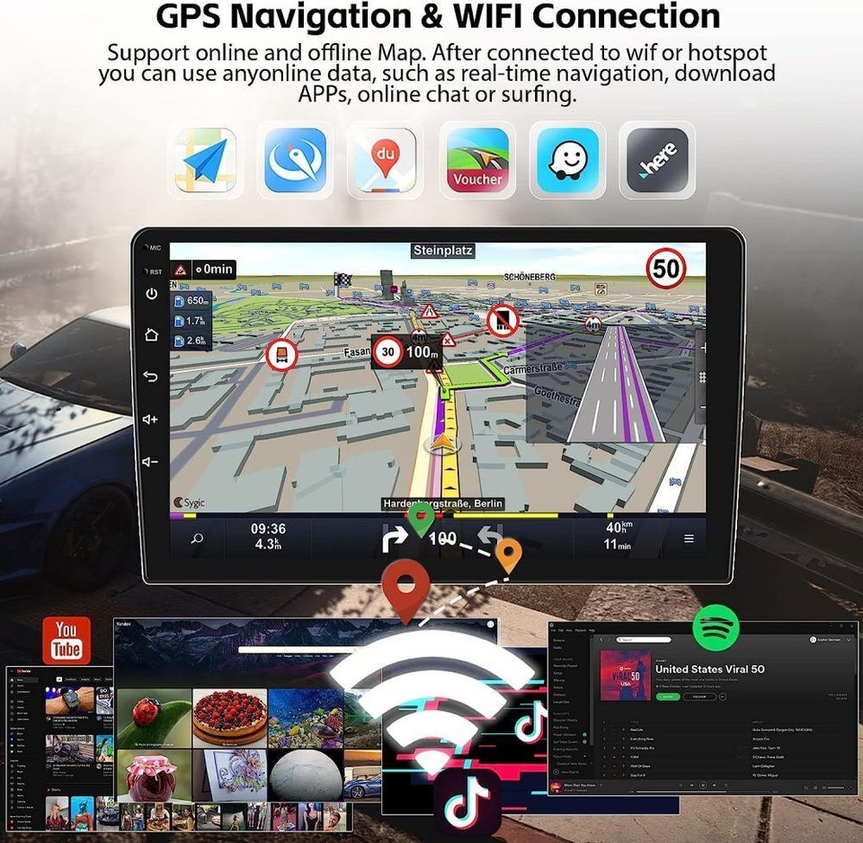 For 2008-2013 Toyota Highlander Apple Carplay Car Radio Android 12.0 GPS 2+32G | eBay