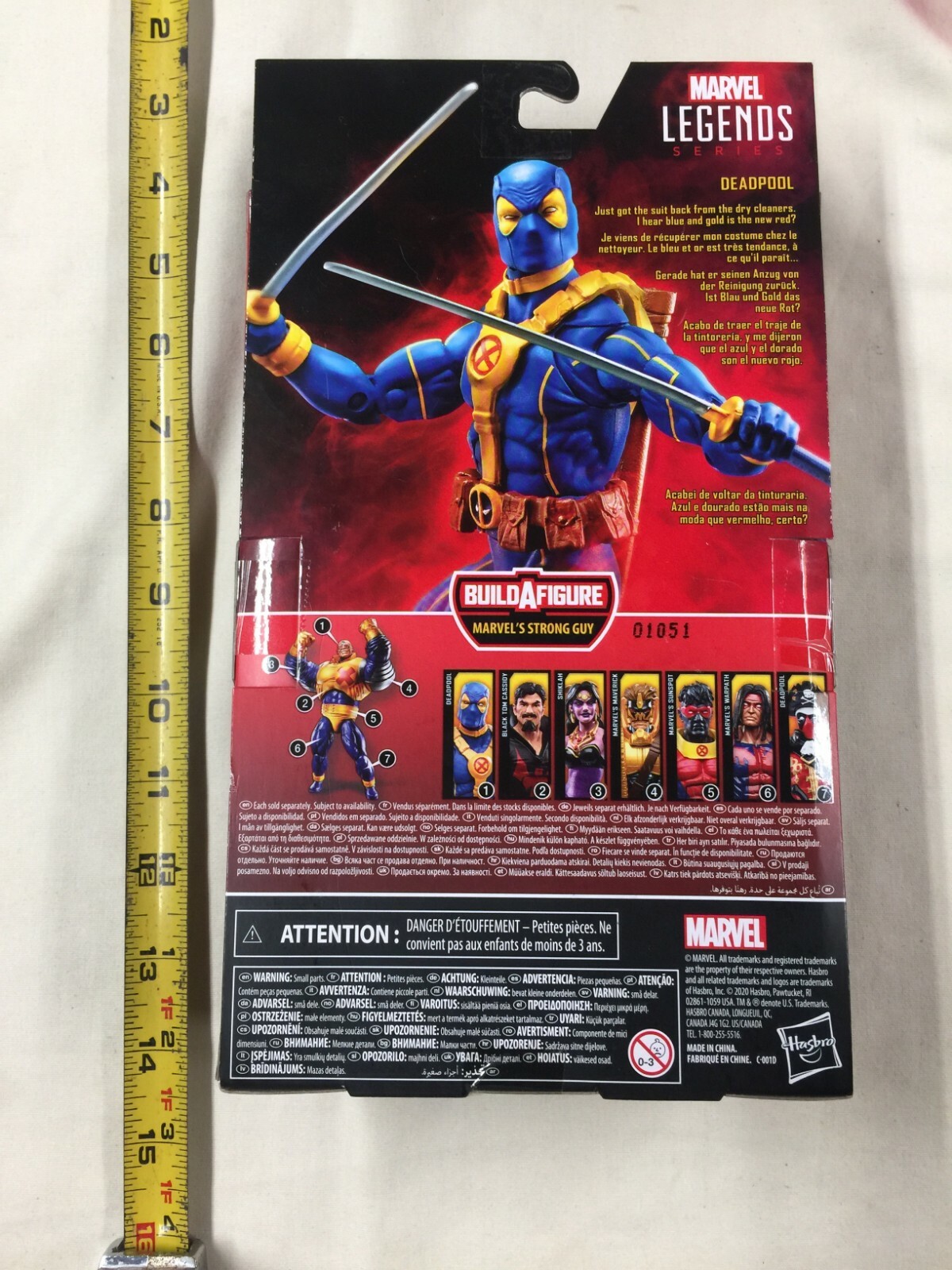 Hasbro Marvel Legends Strong Guy BAF Wave Blue Deadpool 6" Action ...