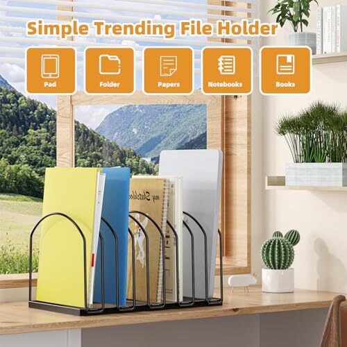 2 Pack 9 Section Metal File Sorter Organizer for Desk Home Office Black ...
