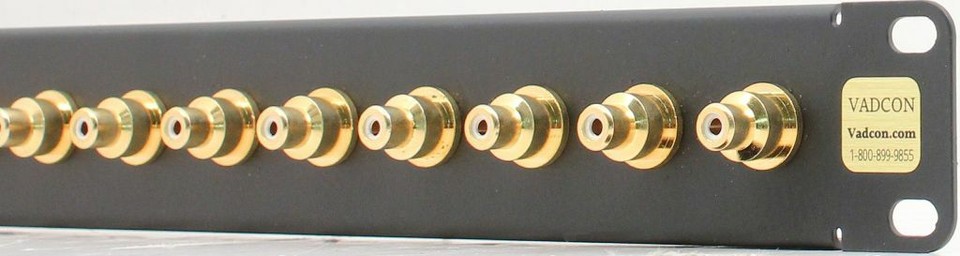 1RU 16 Port BNC & RCA Patch Panel - Female to Female - Panel Made in ...