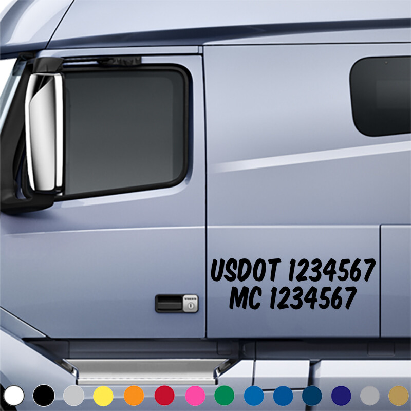 US DOT MC Truck Decals Set of 2 Custom USDOT MC Number Lettering ...