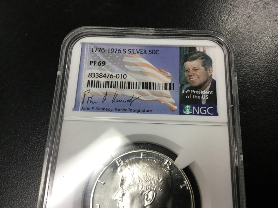 1776 - 1976 S NGC PF69 Proof Silver Kennedy Half JFK Coin Signature ...