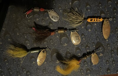 Vint Spinner Fishing Lures Rooster Tail, Mepps, Vintage RedDot, & Bud ...
