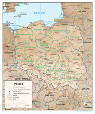Poland Physical Geography Physiographic Map Country Nation Poster Print ...