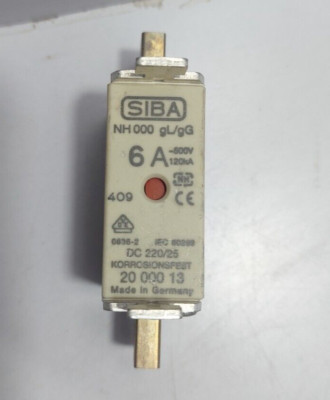 Siba NH000 gL/gG Fuse 6A ~500V 120kA | eBay