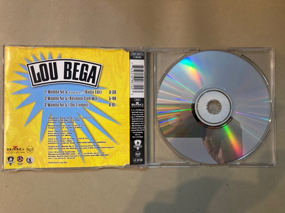 Lou Bega - Mambo Number 5 (1999) Cd single inc. 3 remixes | eBay