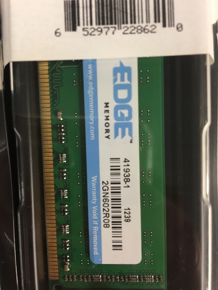 8GB (4X2GB) Edge Memory Modules PE228613 2GN602R08DS PC3-8500 DDR3-1066 ...