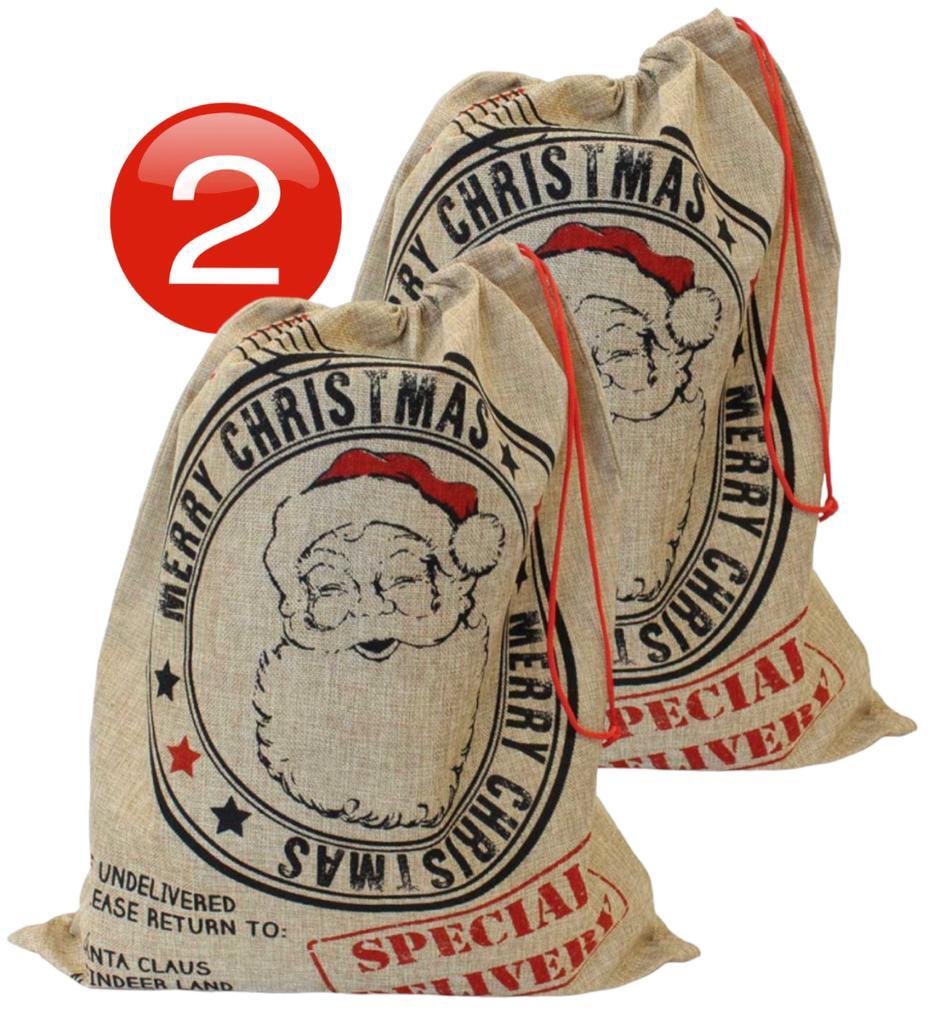 2 x Giant Santa Sacks Stocking Christmas Extra Large Xmas Gift Kids ...