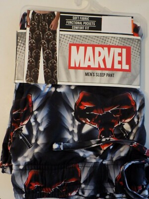New Men's S-28-30 Deadpool Marvel Comics Movie Pajamas Lounge Pants ...