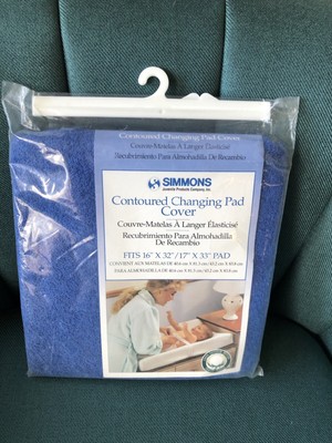 Simmons Contoured Plush Changing Pad Cover 100% Cotton Woven Terry ...