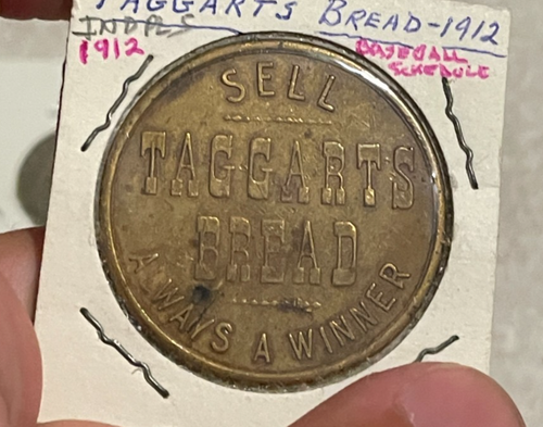1912 Taggarts Bread Sports Schedule Token - Holed KH L2 | eBay