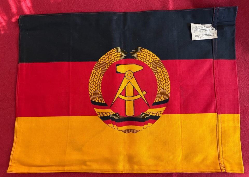Vintage Original Cold War East German Flag DDR FLAG w TAG | eBay