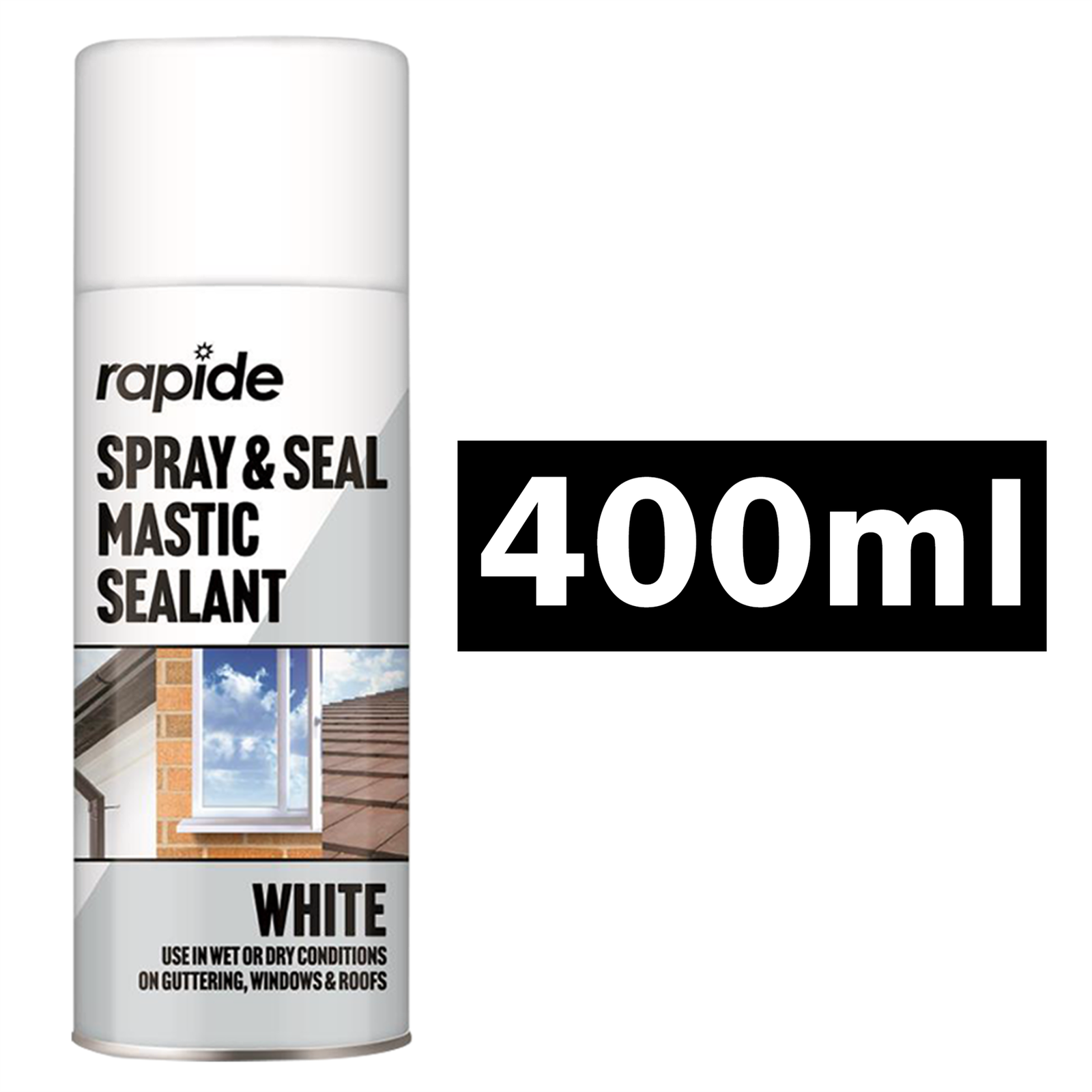 Spray & Seal White Waterproof Mastic Sealant Gutter Pipes Roof Leak ...