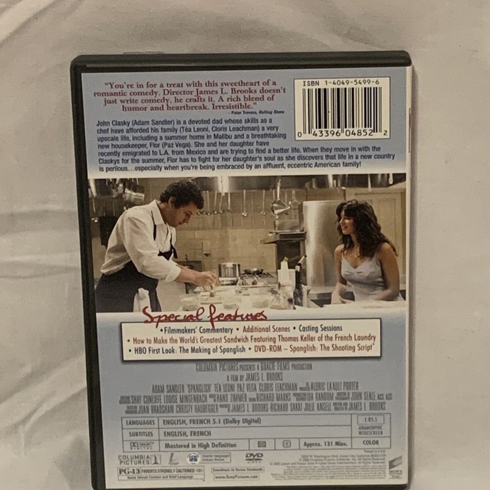 Spanglish (DVD, 2005) Widescreen Adam Sandler, Téa Leoni, Paz Vega | eBay