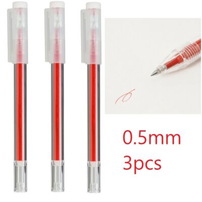 MUJI ERASABLE fine smooth red ballpoint pen 0.5mm 3sets made in japan ...