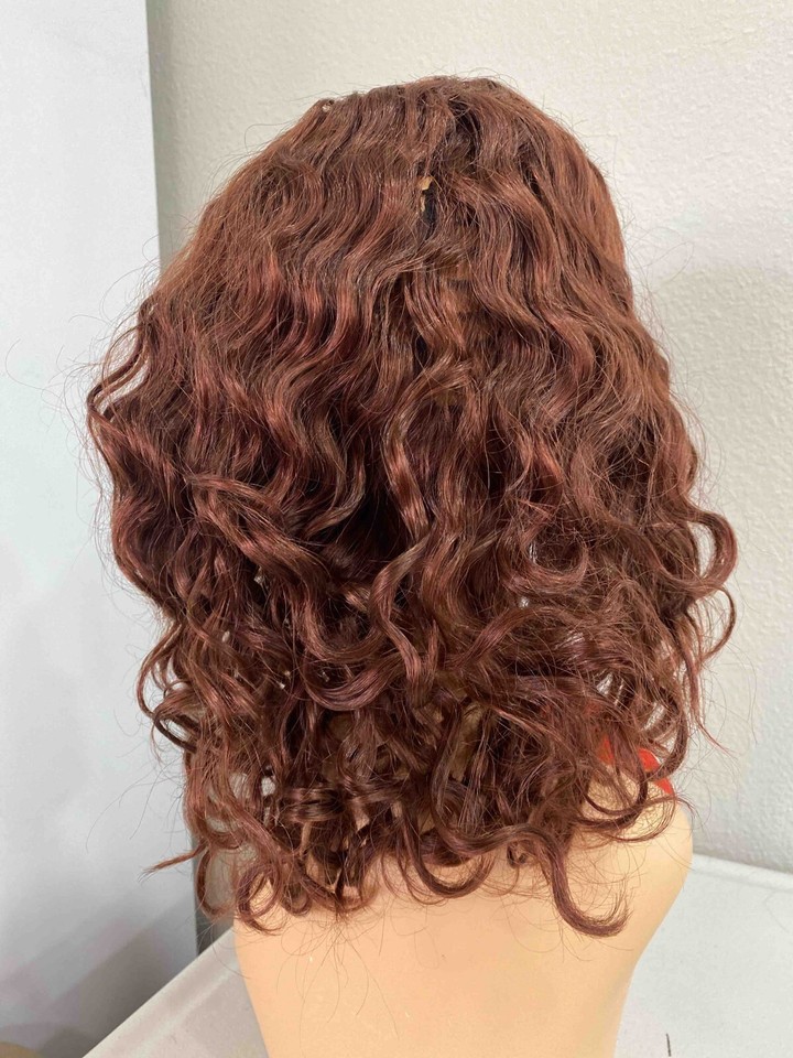 Auburn Medium 2C Defined Curls Full Human Hair Wig - Sharon | eBay