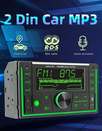 Double Din Car Radio Stereo Digital Bluetooth MP3 Player AUX Input FM ...