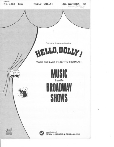 Hello Dolly!- sheet music, music & lyric by Jerry Herman | eBay